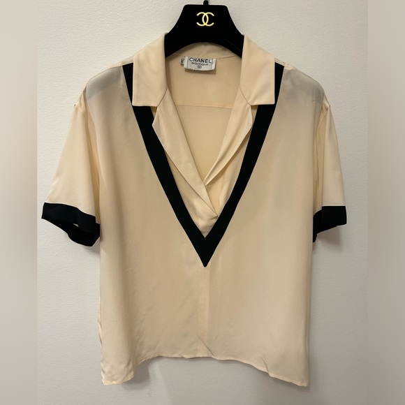 CHANEL | Tops | Vintage Chanel Silk Blouse Fr 38 | Poshmark